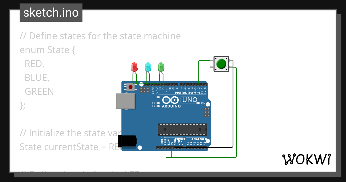 3 lights - Wokwi ESP32, STM32, Arduino Simulator