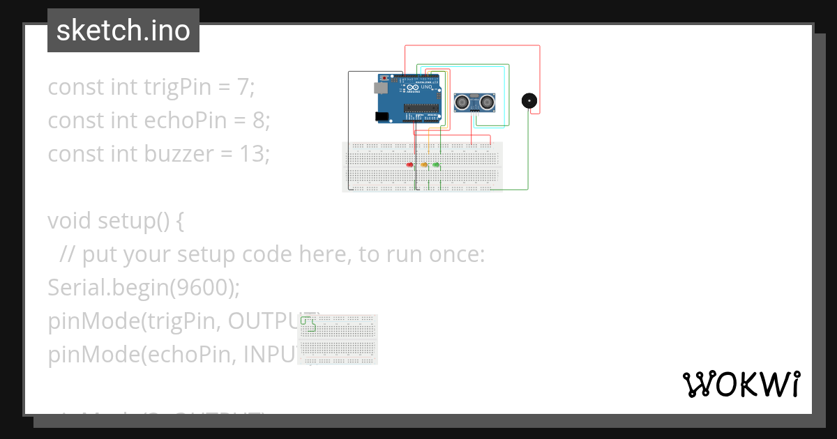 Proximity sensor - Wokwi ESP32, STM32, Arduino Simulator