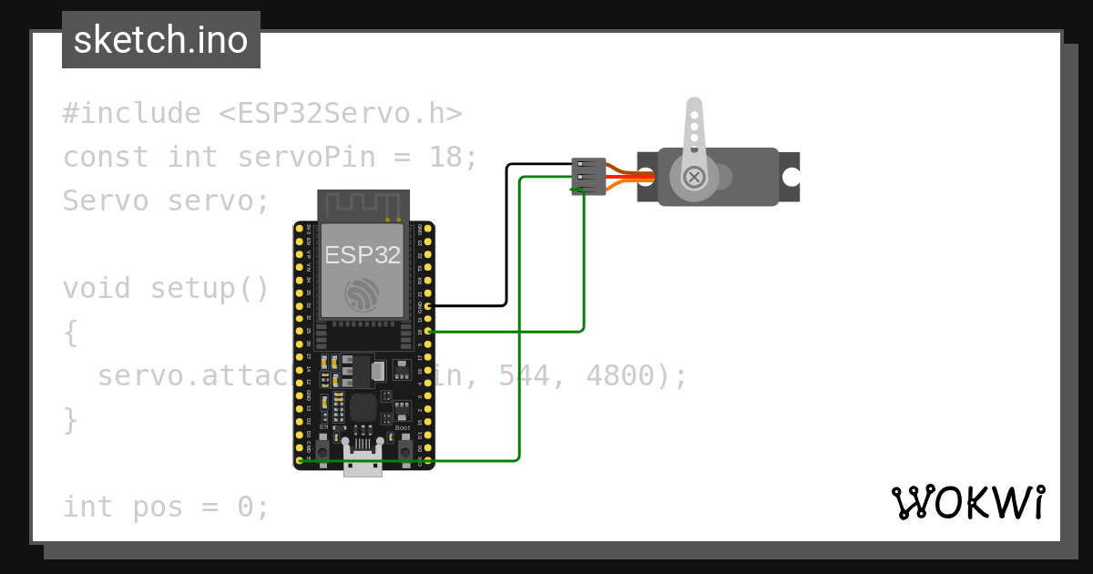Servo Moter Wokwi Esp32 Stm32 Arduino Simulator 6336
