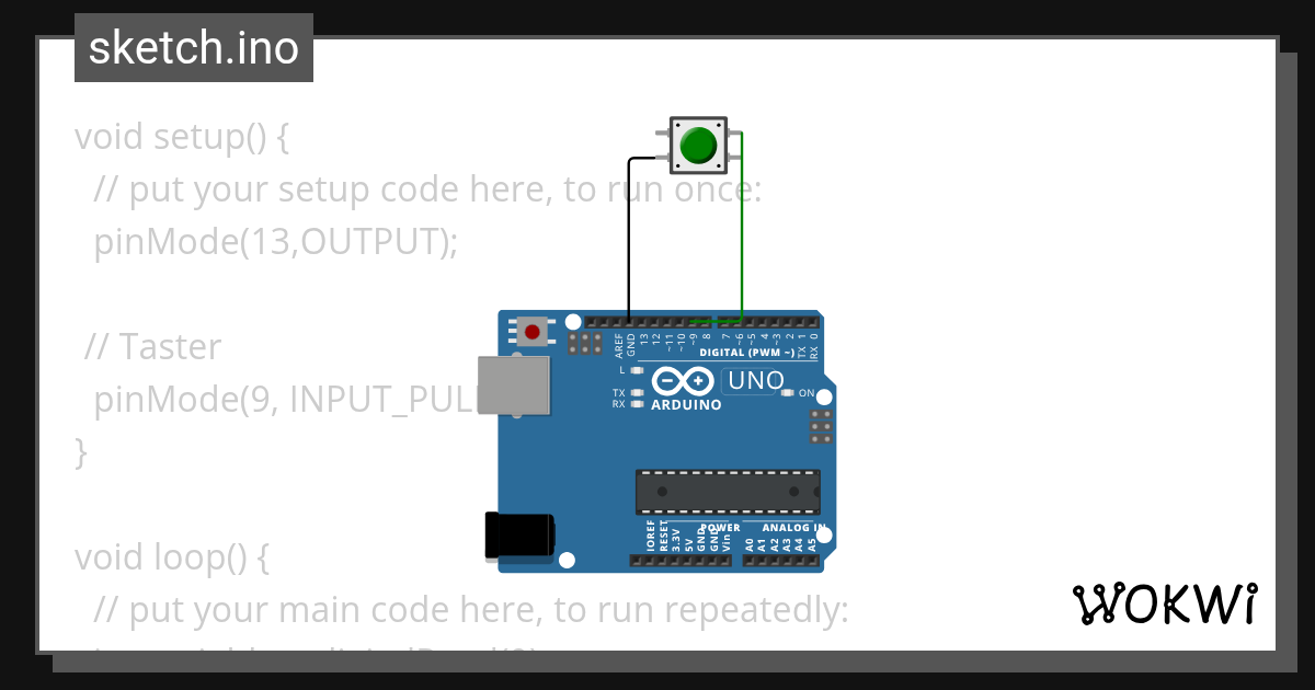 taster gedrückt blinkt schnell rot weis Copy - Wokwi ESP32, STM32, Arduino Simulator