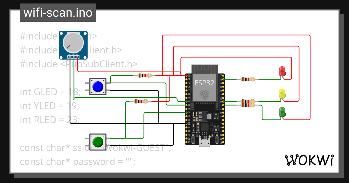 Lab 5_Receive from teacher 3 green yellow red LED Copy (2) - Wokwi ESP32, STM32, Arduino Simulator