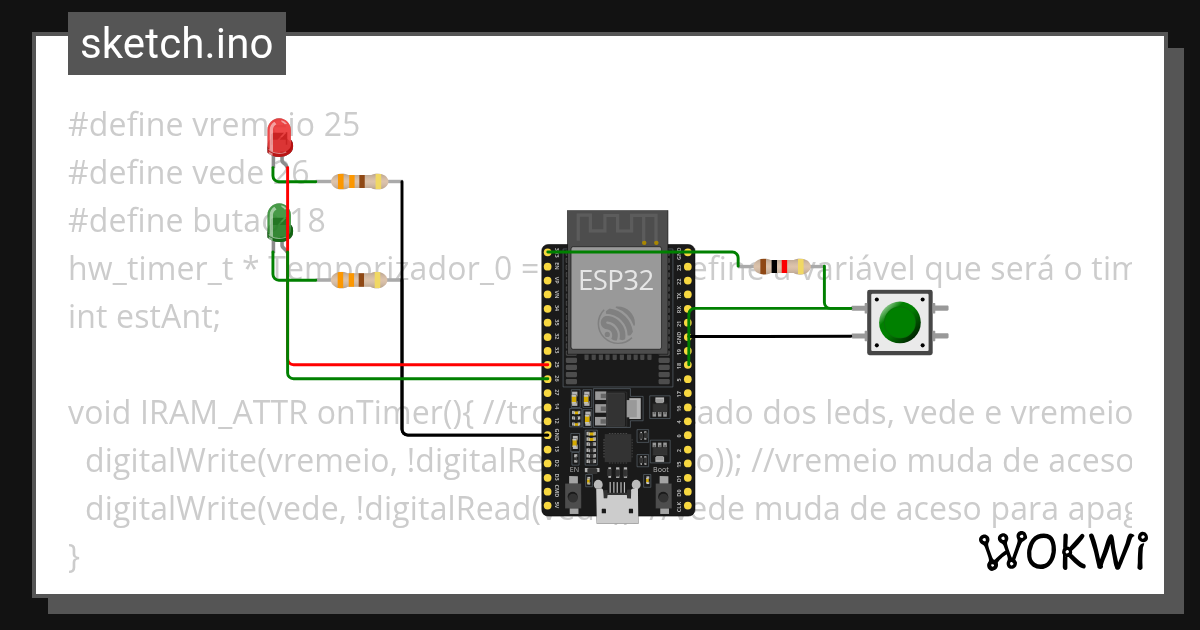 Semáforo maligno - Wokwi ESP32, STM32, Arduino Simulator