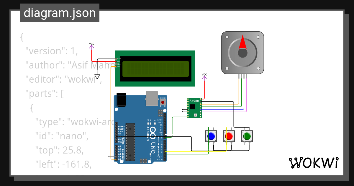 stepper motor controller - Wokwi ESP32, STM32, Arduino Simulator