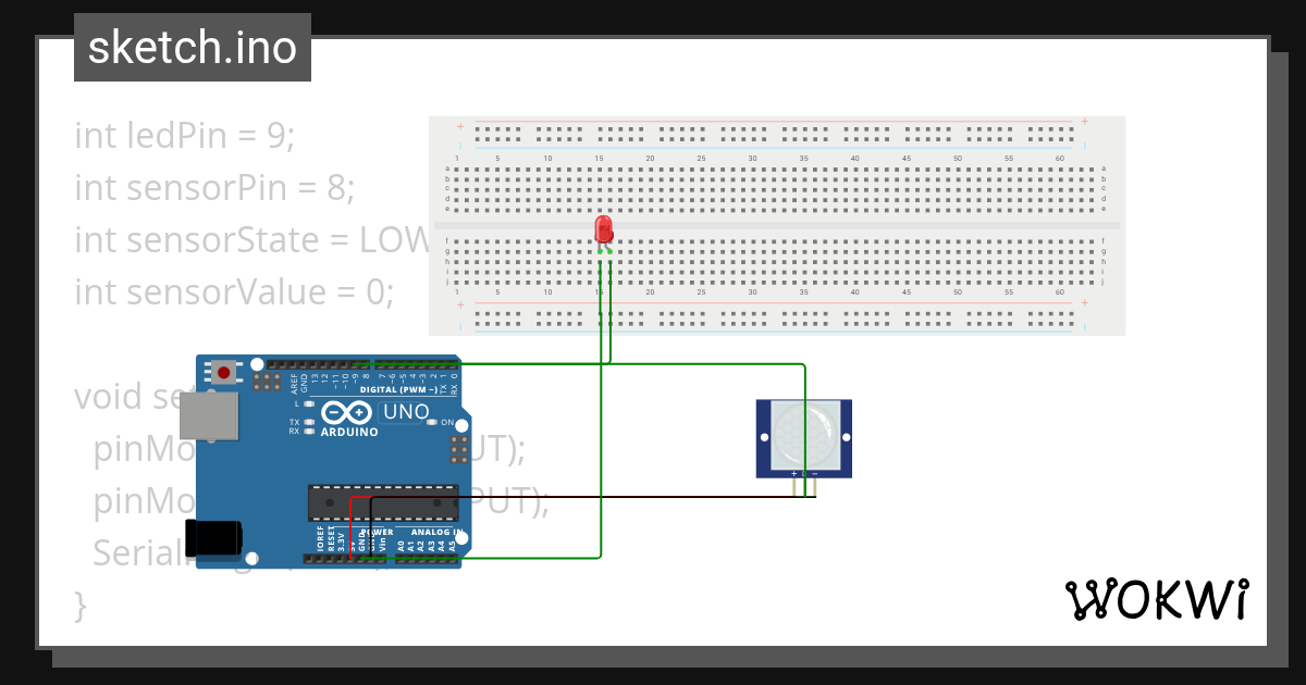 Pir Sensorled Wokwi Esp32 Stm32 Arduino Simulator