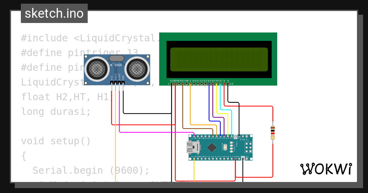Halimah Xiid1 Pengukur Tinggi Badan Wokwi Esp32 Stm32 Arduino Simulator 5658