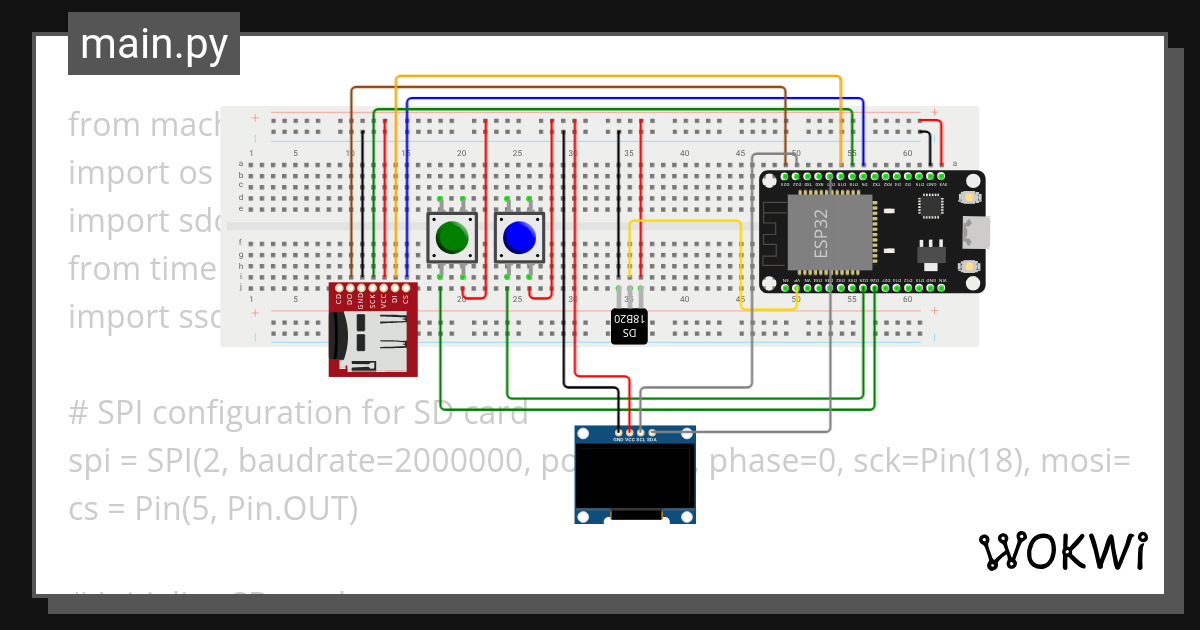 Sensor & mSD card - Wokwi ESP32, STM32, Arduino Simulator