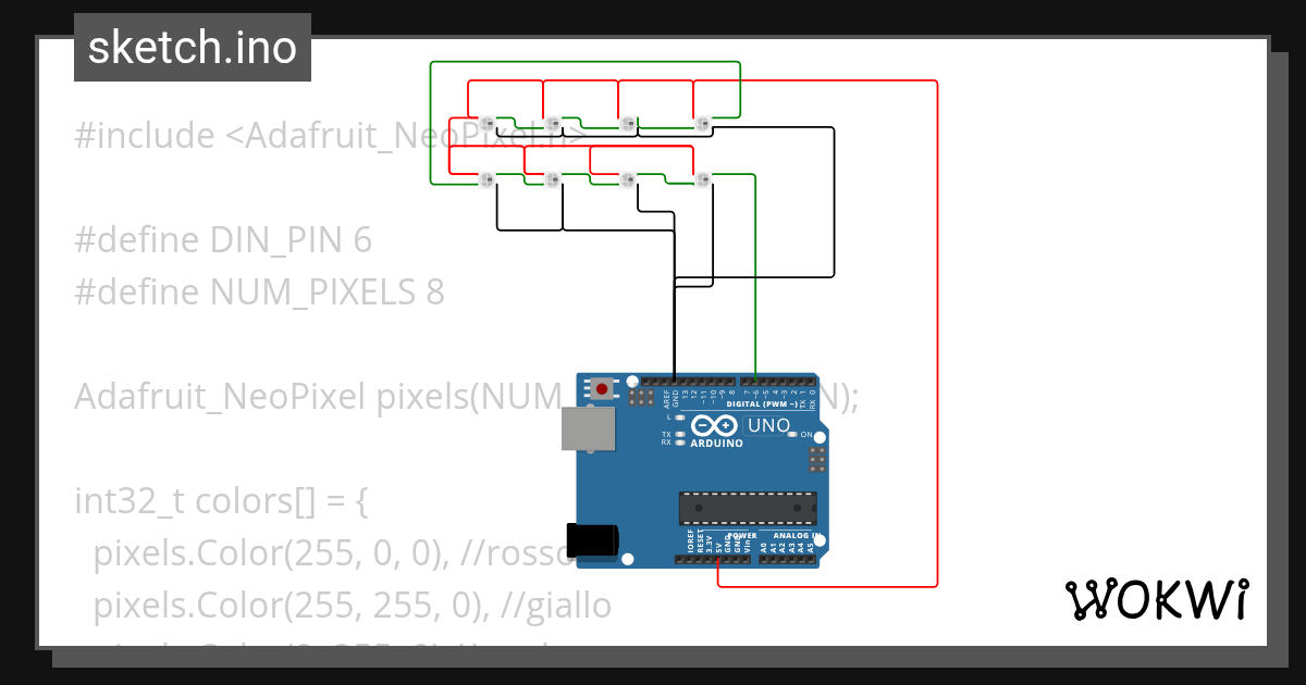 prova_led_indicizzati - Wokwi ESP32, STM32, Arduino Simulator