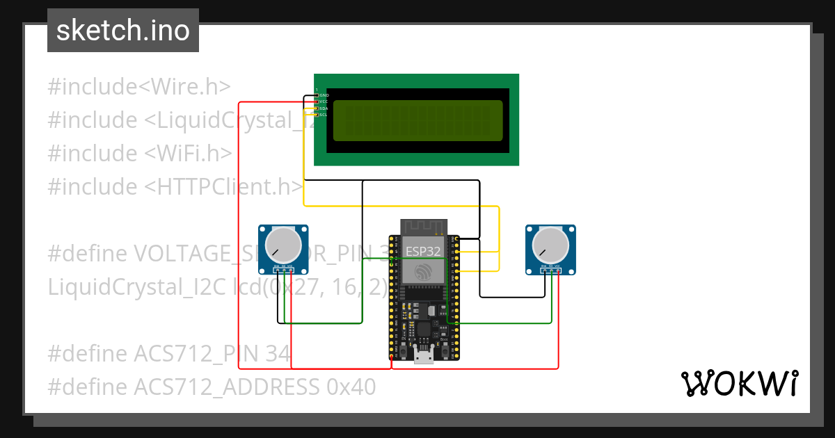 ออกแบบ Sensor วัดกระแสไฟจาก Solar Charger Copy - Wokwi ESP32, STM32, Arduino Simulator