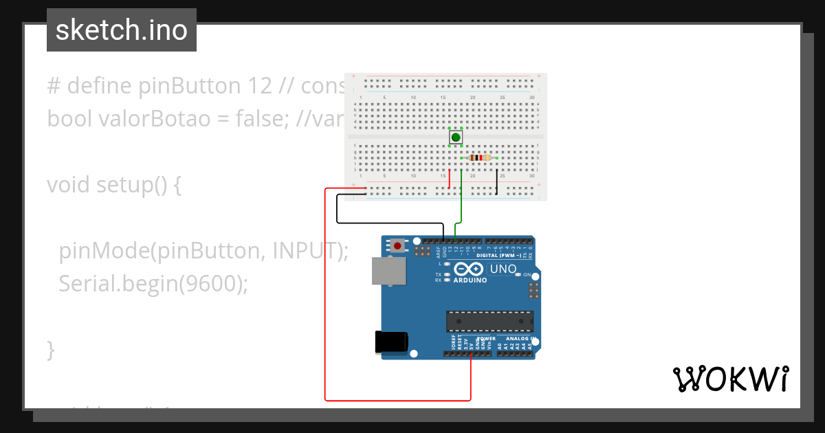 variavel com botao - Wokwi ESP32, STM32, Arduino Simulator
