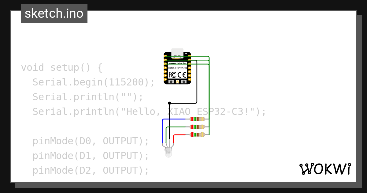 Xiao Esp32 C3 Rgb Led Simple Wokwi Esp32 Stm32 Arduino Simulator