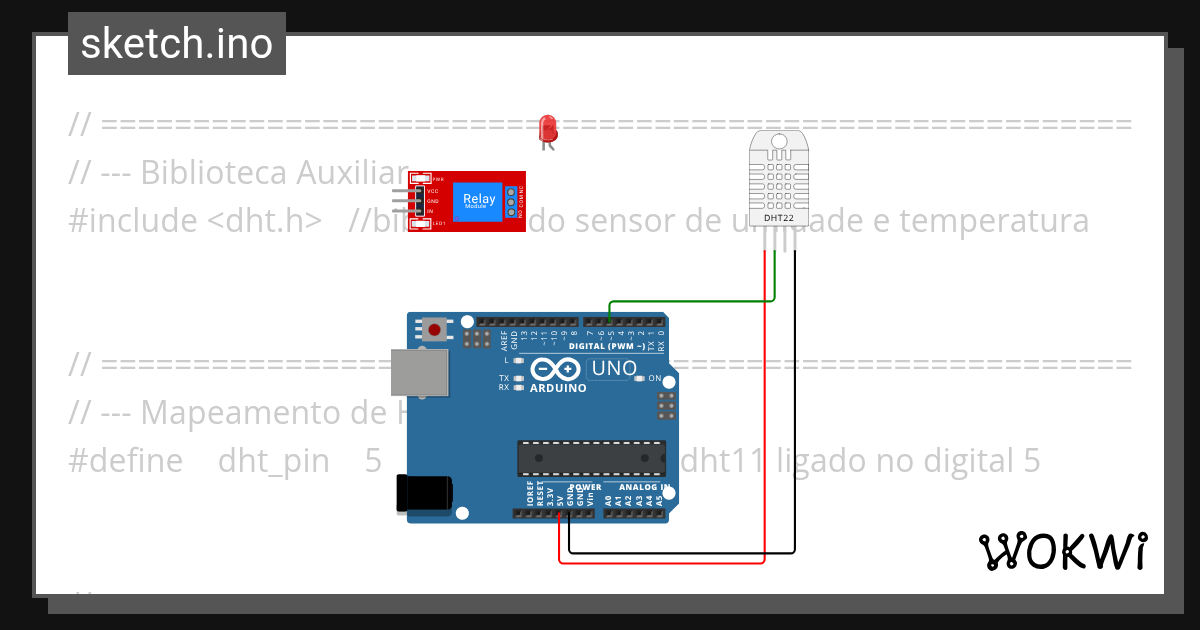 Sensor De Temperatura E Umidade Dht22 Wokwi Esp32 Stm32 Arduino 