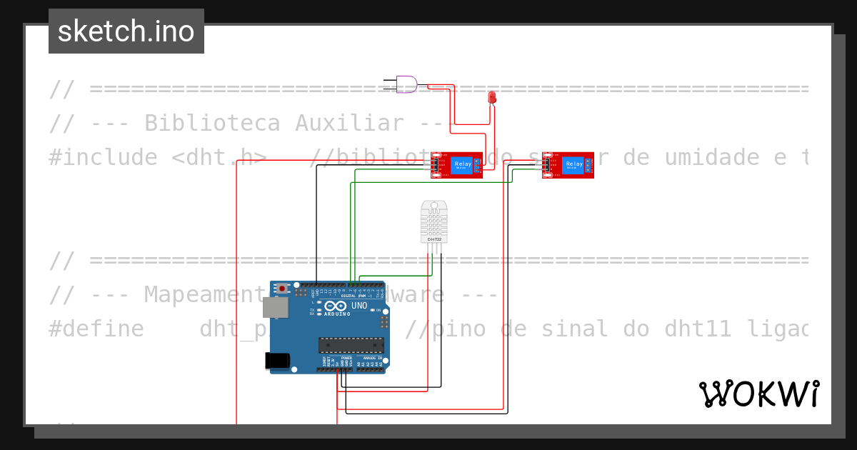 Sensor De Temperatura E Umidade Dht22 Com Rele Wokwi Esp32 Stm32 5641