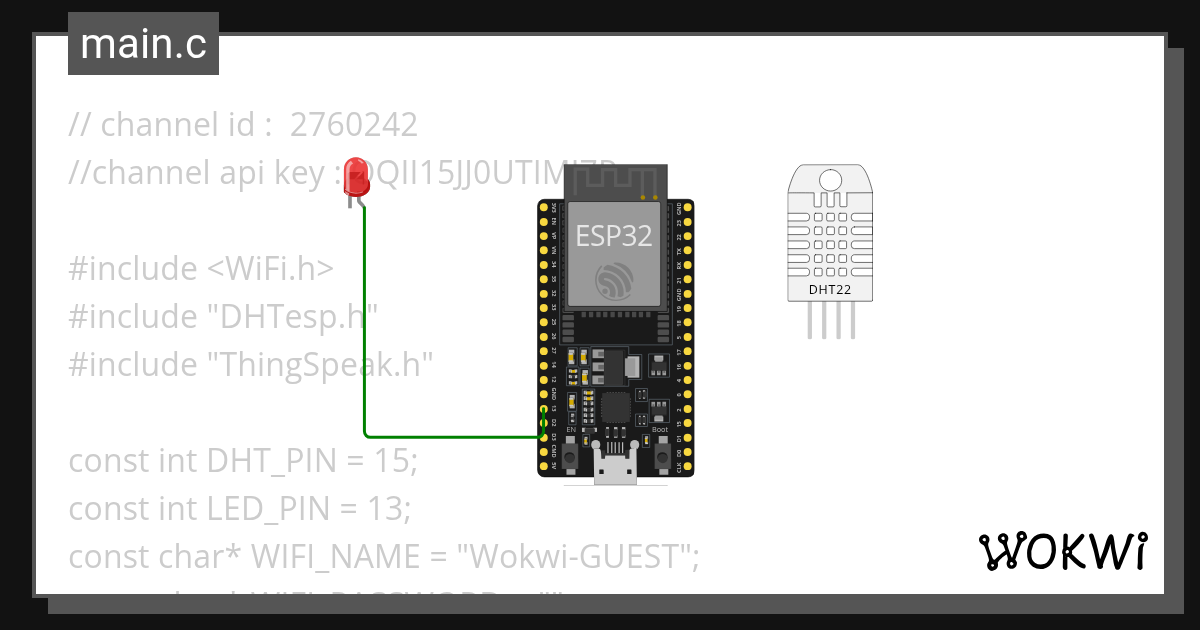 esp32&dth22 - Wokwi ESP32, STM32, Arduino Simulator