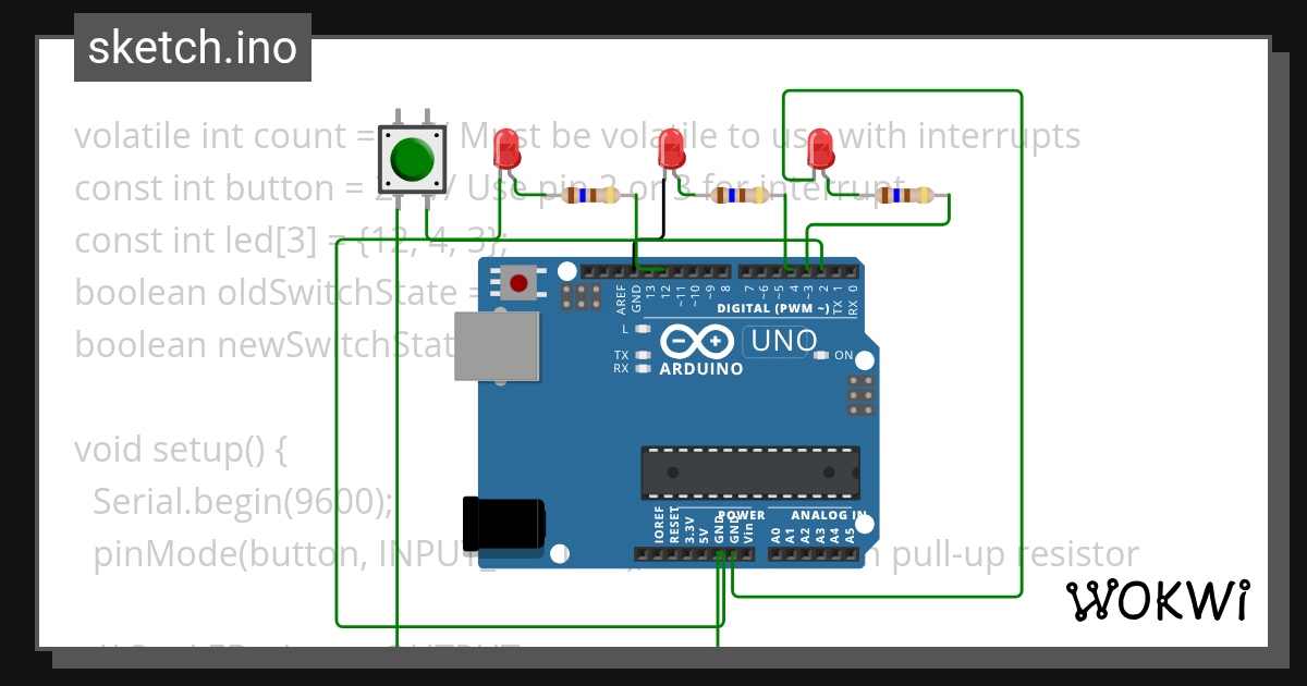 Switch Clockanti3 Times Blink Wokwi Esp32 Stm32 Arduino Simulator