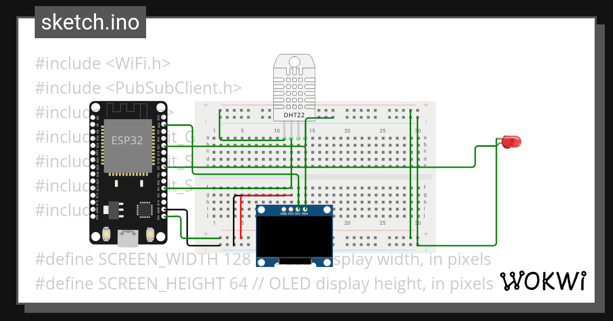 DHT 11 with mqtt and oled Copy - Wokwi ESP32, STM32, Arduino Simulator