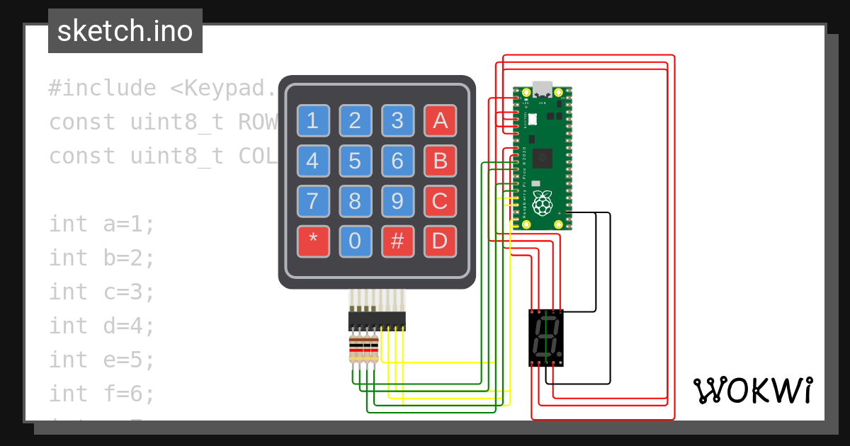 Seven Segment Keypad Wokwi Esp32 Stm32 Arduino Simulator 4219