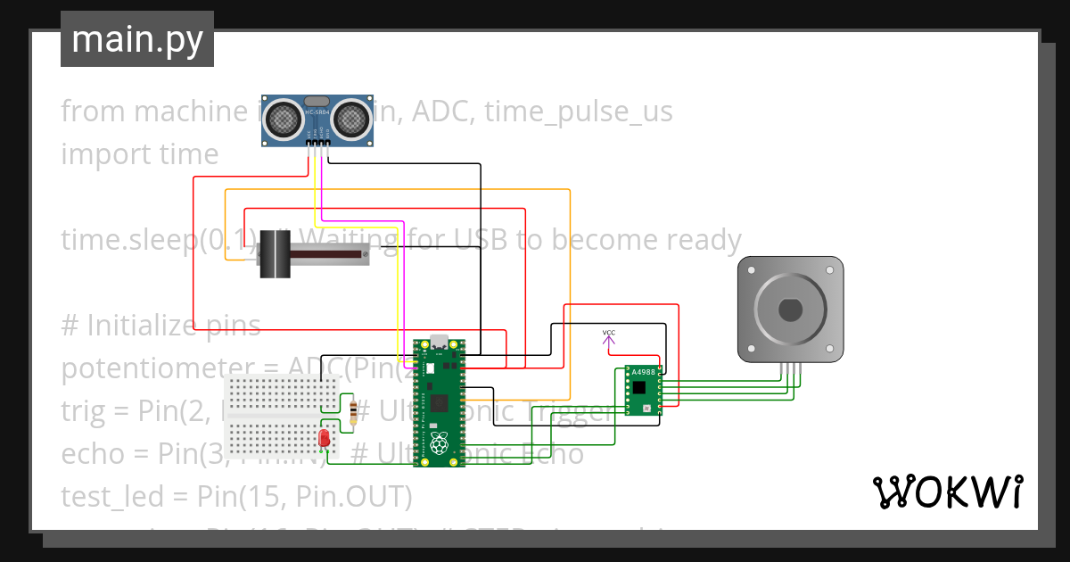 ADF Pico Sim with motors (not working) - Wokwi ESP32, STM32, Arduino Simulator