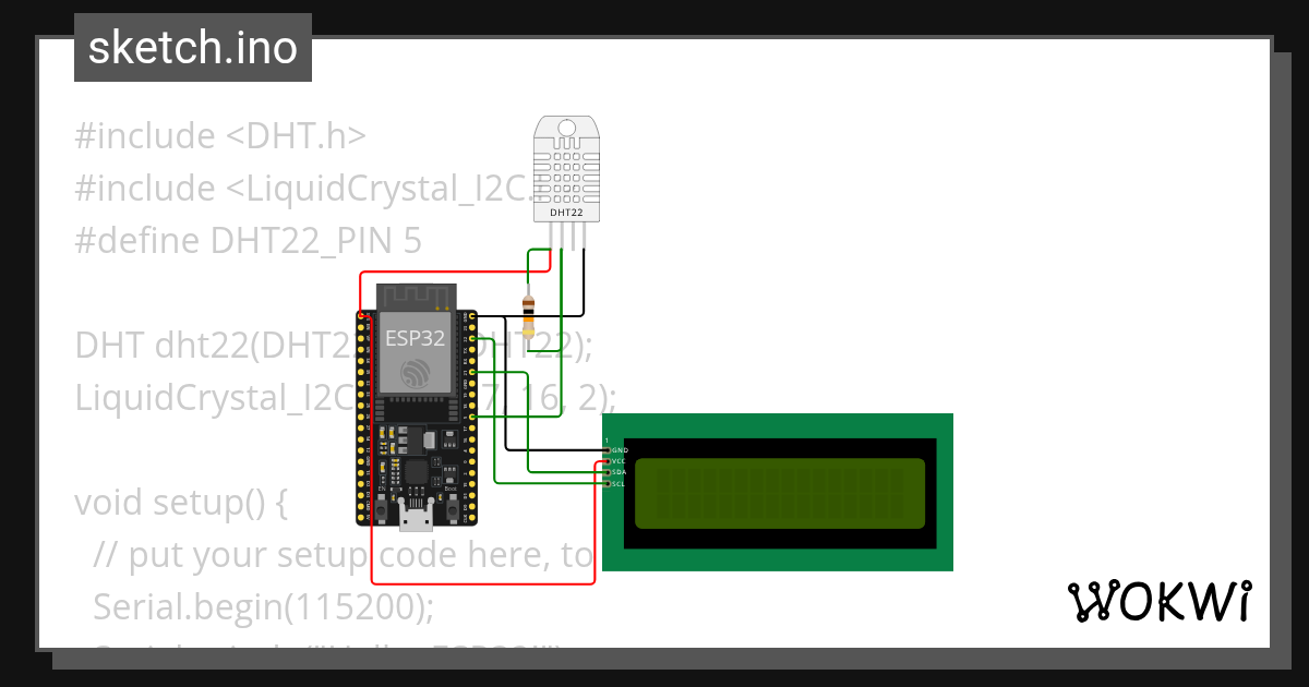 DHT22 - Wokwi ESP32, STM32, Arduino Simulator