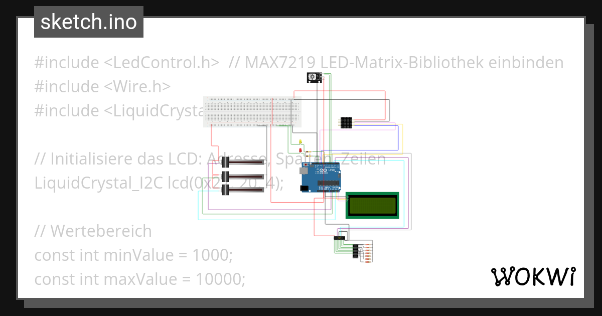 qwe 2 leds 2 anzeigen LCD ohne buttons Hilfsvariablen Rotary Encoder Copy 2 (4) - Wokwi ESP32 ...