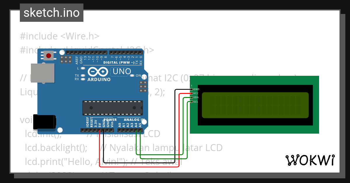 LED (teks berjalan) - Wokwi ESP32, STM32, Arduino Simulator