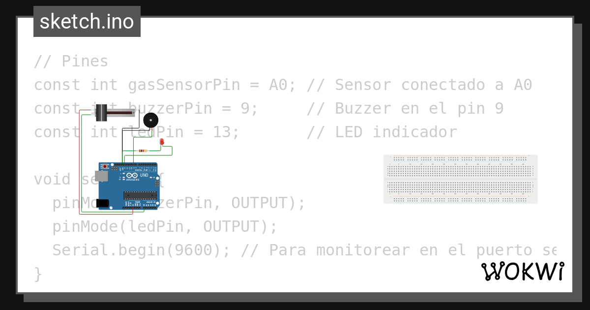 Sensor Gas C Buzzer Wokwi Esp32 Stm32 Arduino Simulator 7172