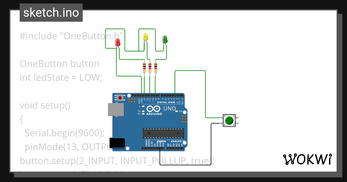one btn - Wokwi ESP32, STM32, Arduino Simulator