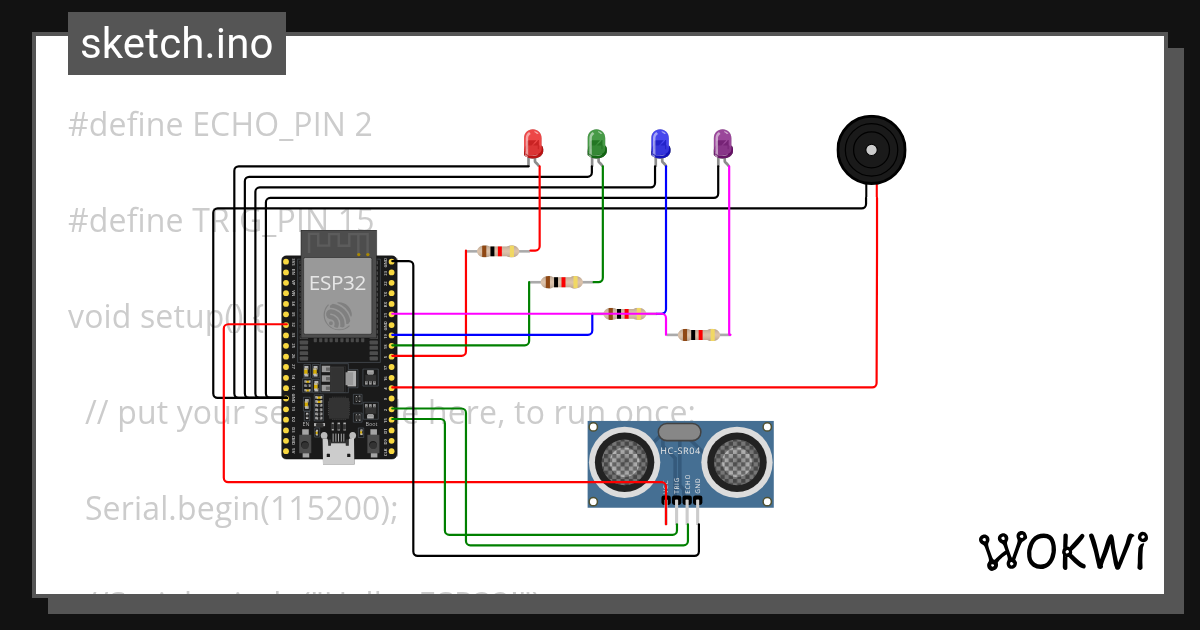 lampu sensor jarak, faizal turmudiantoro - Wokwi ESP32, STM32, Arduino Simulator