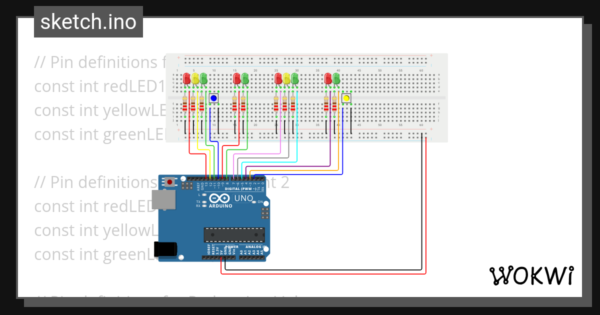 trafficlightsystem V5 - Wokwi ESP32, STM32, Arduino Simulator