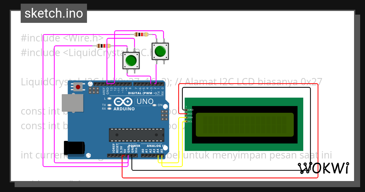 Menggunakan Push Button - Wokwi ESP32, STM32, Arduino Simulator