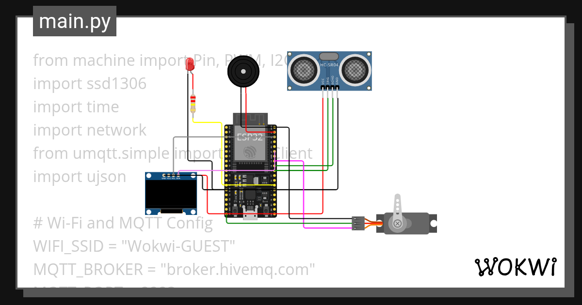 Car Collision Alert - Wokwi ESP32, STM32, Arduino Simulator