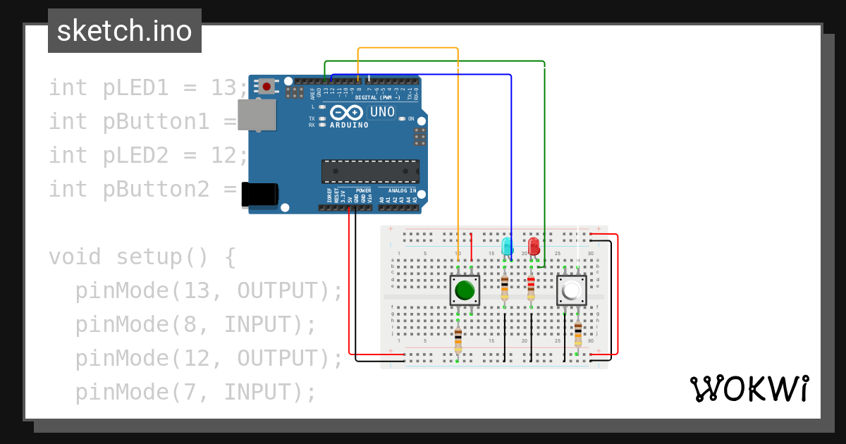 Pulsante Led 2 Acceso Wokwi Esp32 Stm32 Arduino Simulator 9610