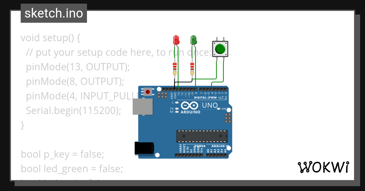Key_and_two_lamp - Wokwi ESP32, STM32, Arduino Simulator