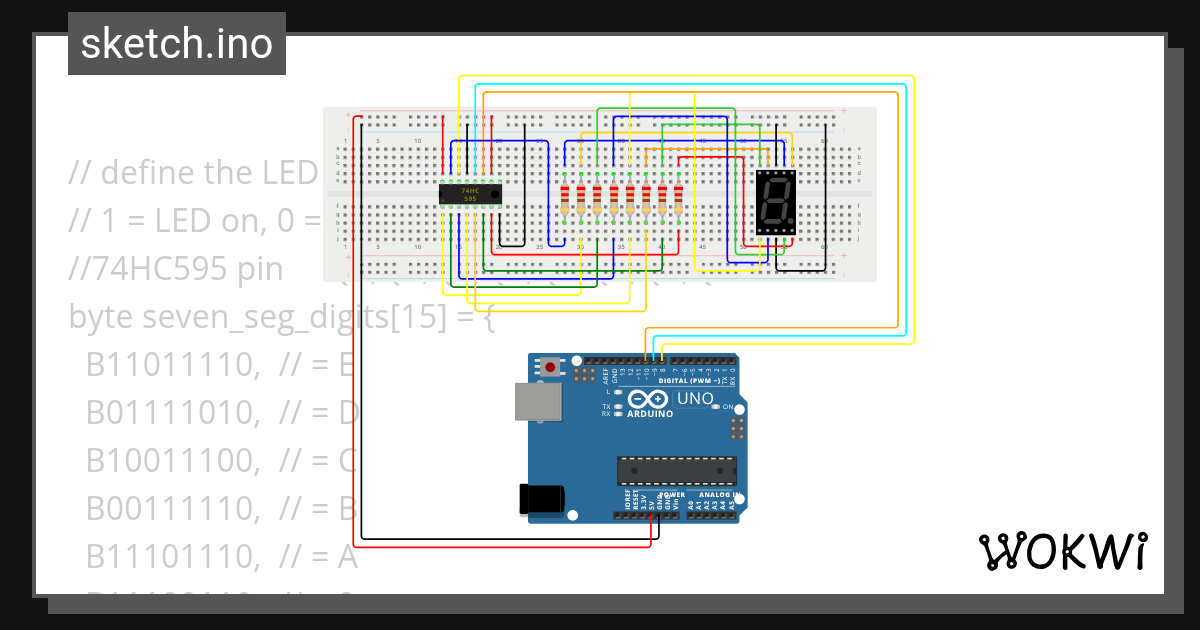 74hc595andsegmentdisplaycode Wokwi Esp32 Stm32 Arduino Simulator