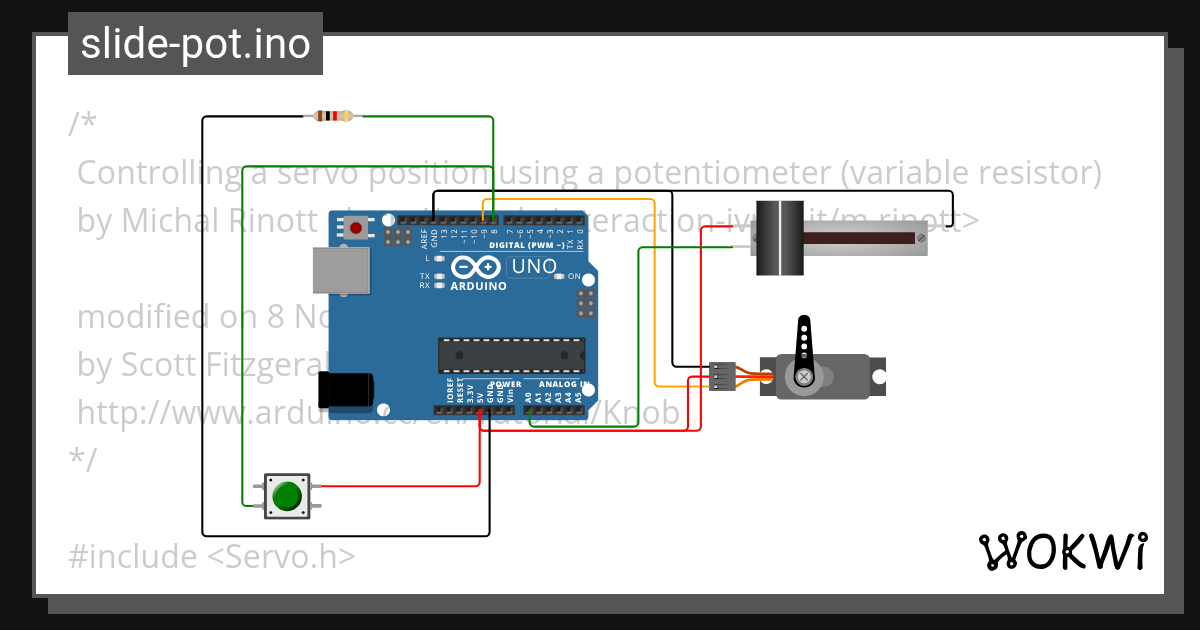 Servo//boton - Wokwi ESP32, STM32, Arduino Simulator