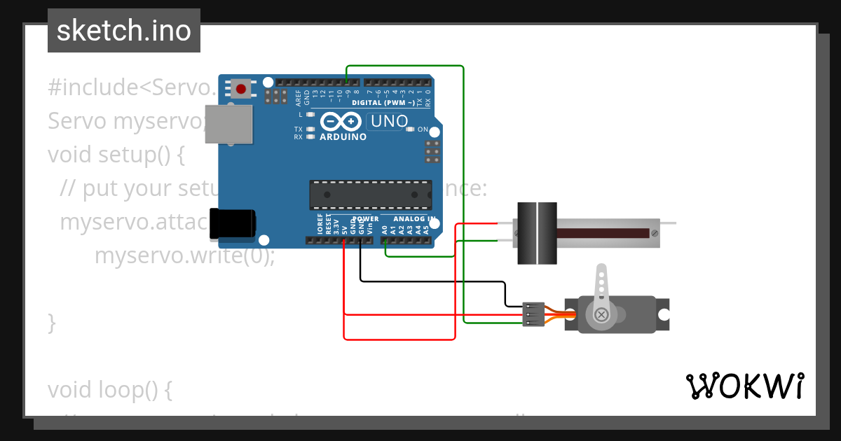 Servo Motor Using Potentiometer Wokwi Esp32 Stm32 Arduino Simulator 