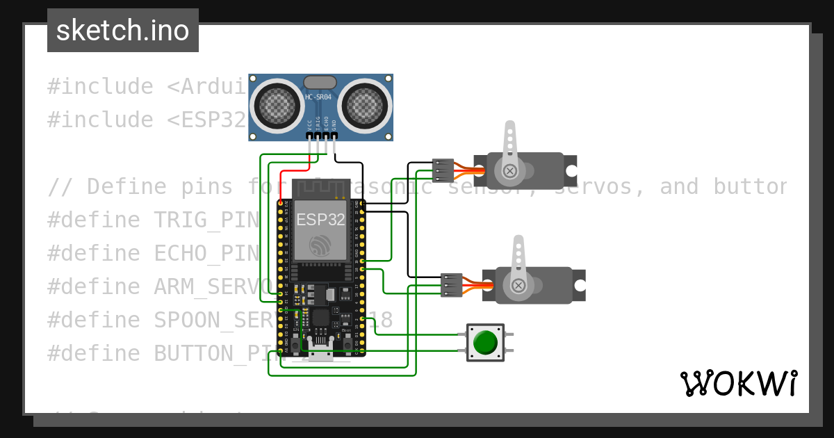 Test Servo And Ultrasonic Wokwi Esp32 Stm32 Arduino Simulator 8099