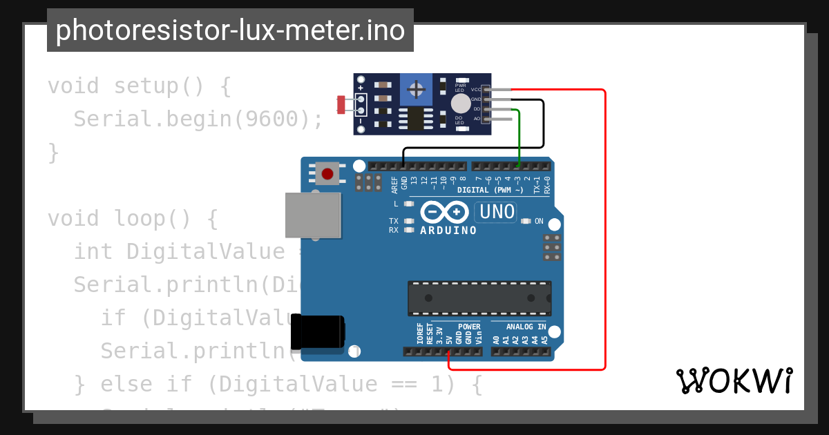 photoresistor-analog.ino Copy (2) - Wokwi ESP32, STM32, Arduino Simulator photoresistor-analog.ino Copy (2) - Wokwi ESP32, STM32, Arduino Simulator