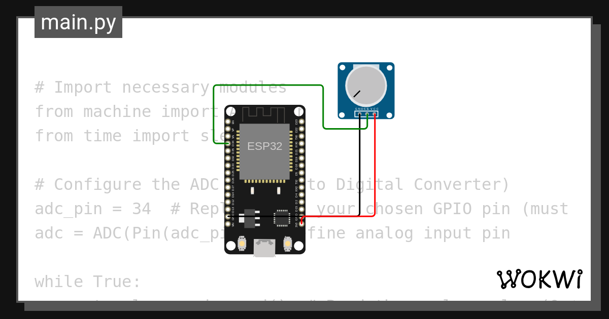 Basis Esp32 Test Analoge Potentiometer Wokwi Esp32 Stm32 Arduino