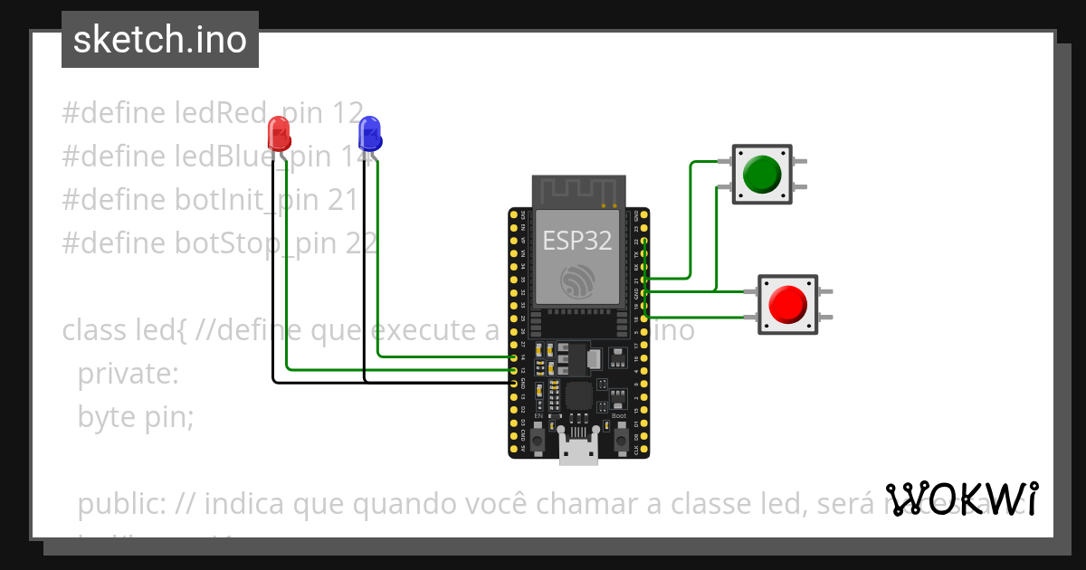 entendendo classes - Wokwi ESP32, STM32, Arduino Simulator