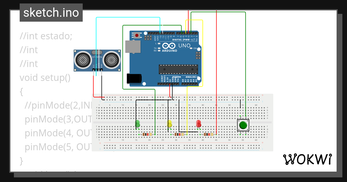 Semaforo Y Sensor Wokwi Esp32 Stm32 Arduino Simulator 