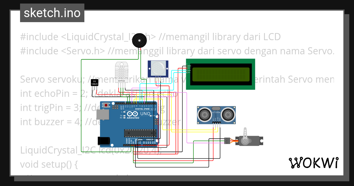 Penerapan 4 buah Sensor Copy Rina 11 TKJ 4 Copy - Wokwi ESP32, STM32, Arduino Simulator