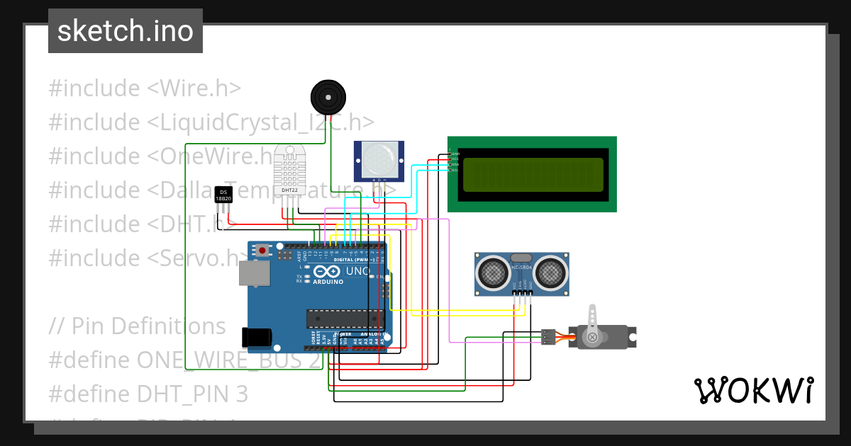 Penerapan 4 buah Sensor Copy sarah amelia tkj4 Copy - Wokwi ESP32, STM32, Arduino Simulator