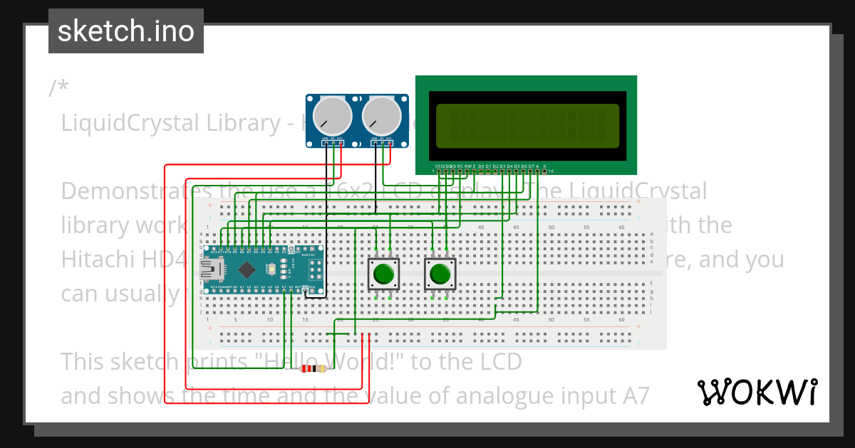 Lab 5: LCD Panel - Wokwi ESP32, STM32, Arduino Simulator