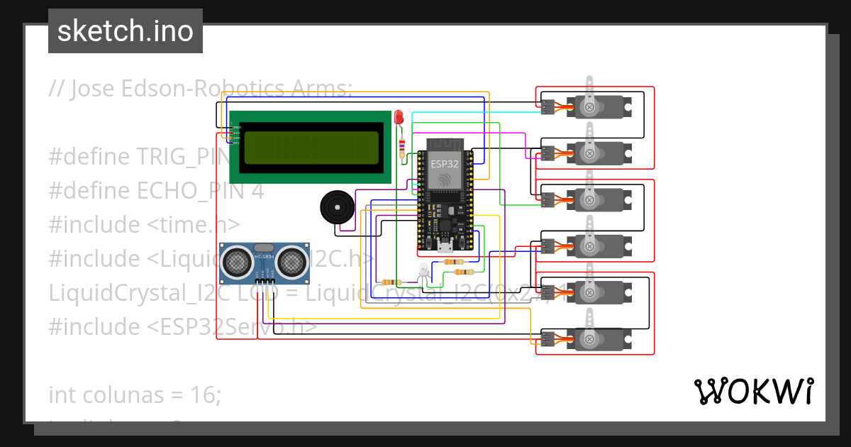 robotic Arms-DOF06 CopyTest - Wokwi ESP32, STM32, Arduino Simulator
