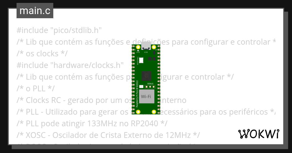 Pi Pico Clock e Temporizador - Wokwi ESP32, STM32, Arduino Simulator