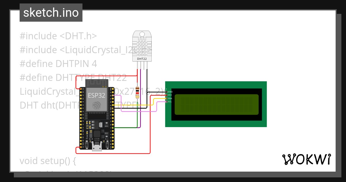 Sensor De Umidade Dht22 E Lcd I2c Wokwi Esp32 Stm32 Arduino 4876