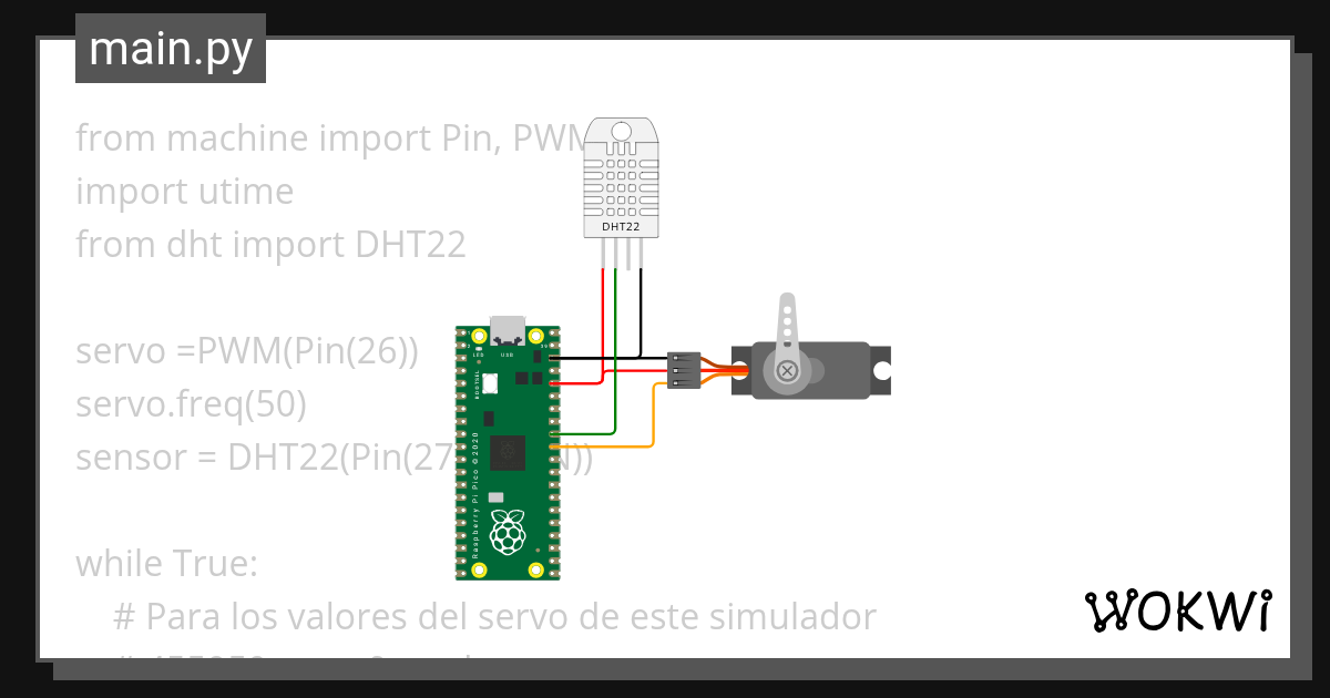 Servo con Pi Pico 4 - Wokwi ESP32, STM32, Arduino Simulator