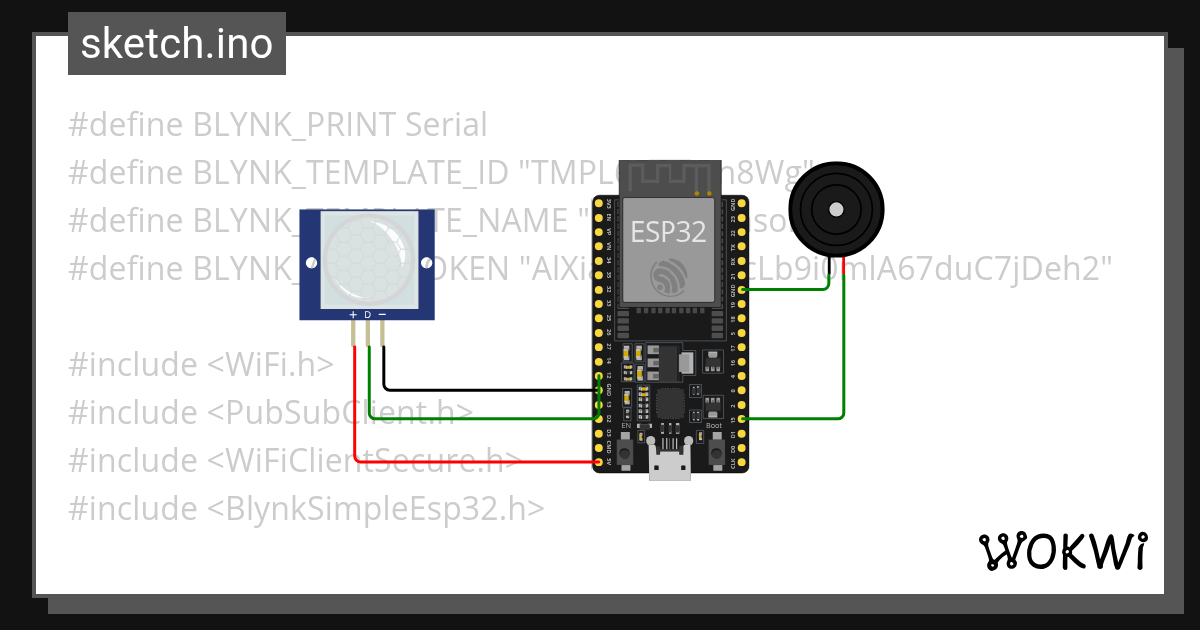 Motion Sensor - Wokwi ESP32, STM32, Arduino Simulator