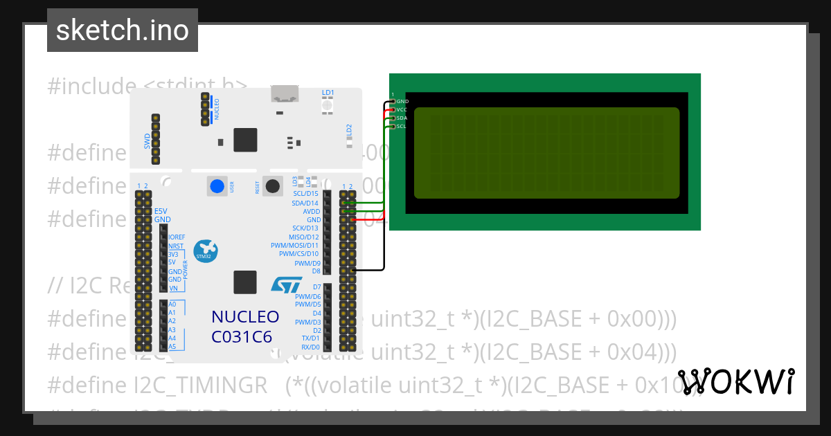 ST_I2C - Wokwi ESP32, STM32, Arduino Simulator