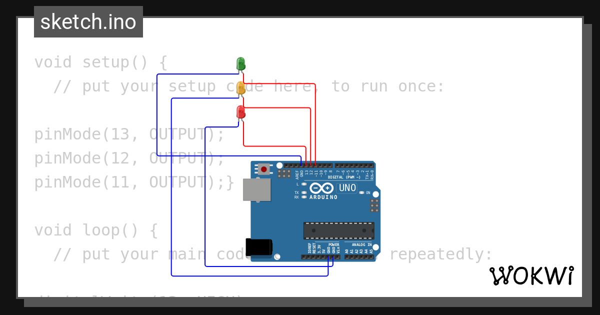 светофор 20 Wokwi Esp32 Stm32 Arduino Simulator 